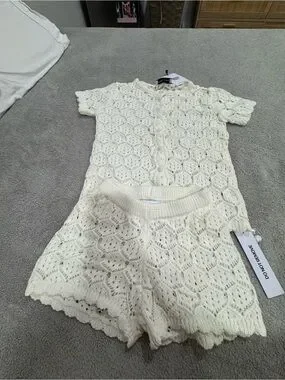 Princess Polly | Swim | Princess Polly Cream Crochet Knit Top With ...